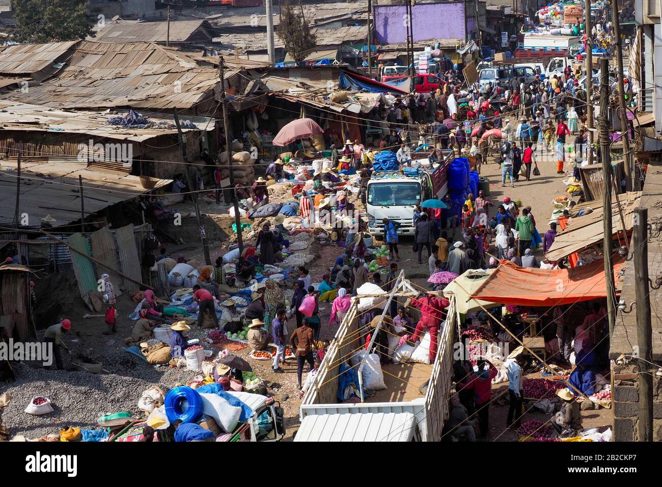 The open street market in Addis Ababa is the largest in Africa with ...
