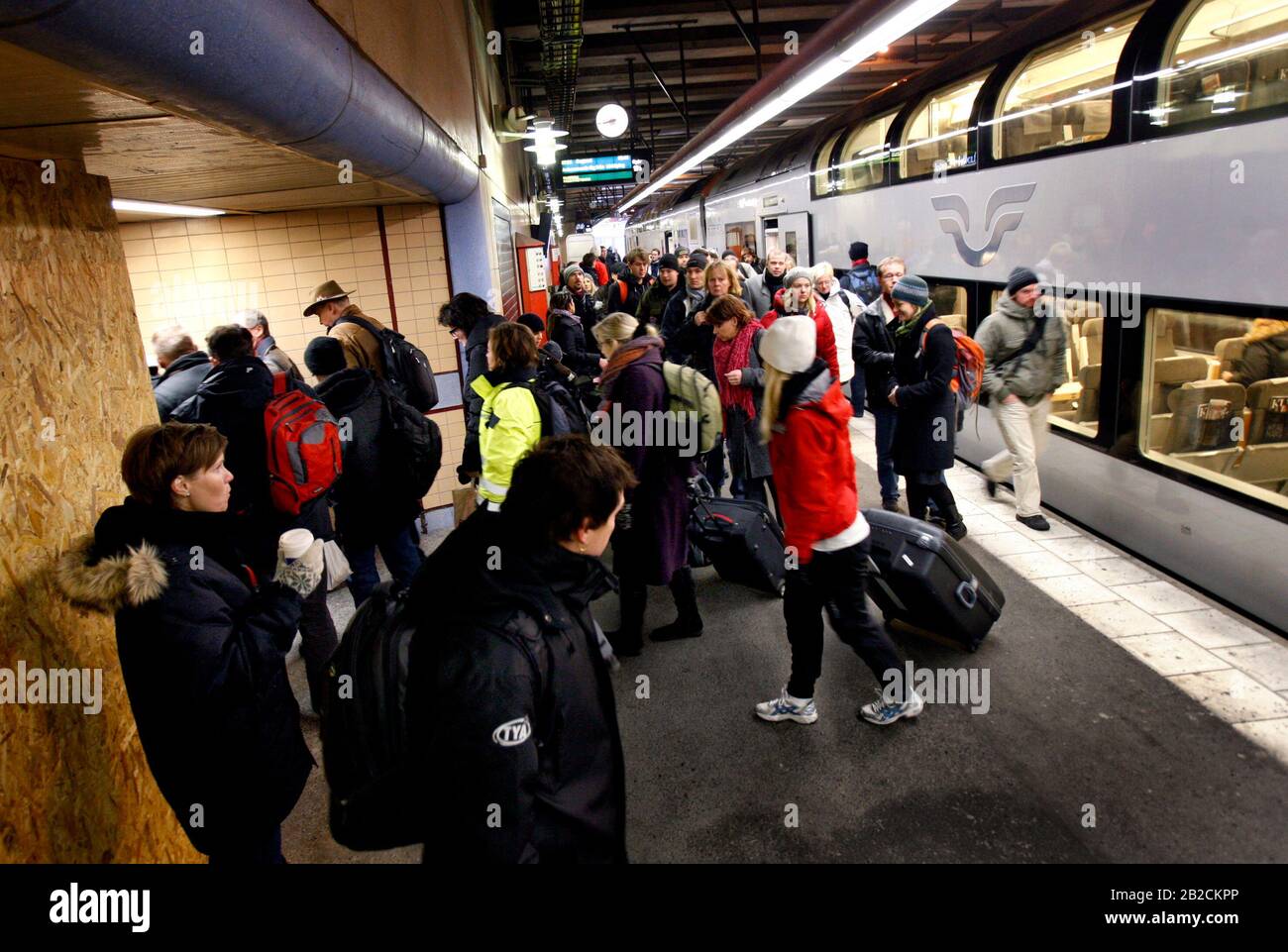 Train, from SJ, Swedish State Railways, at Stockholm central. Photo ...