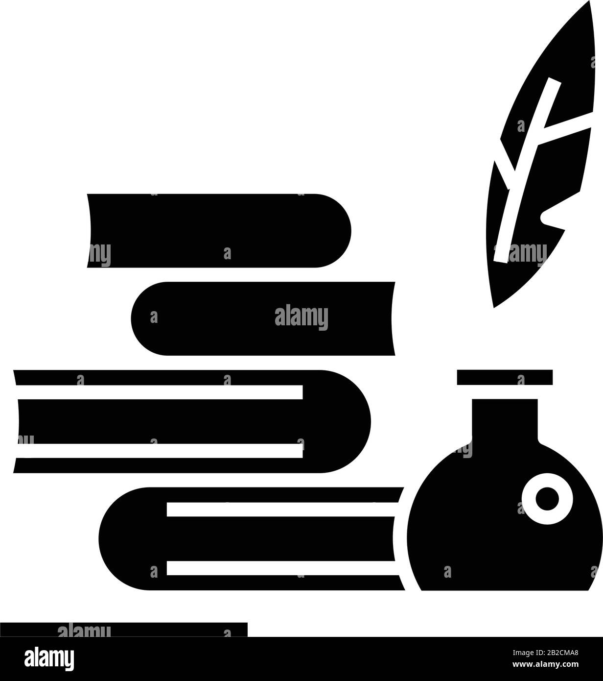 Literature lesson black icon, concept illustration, vector flat symbol ...