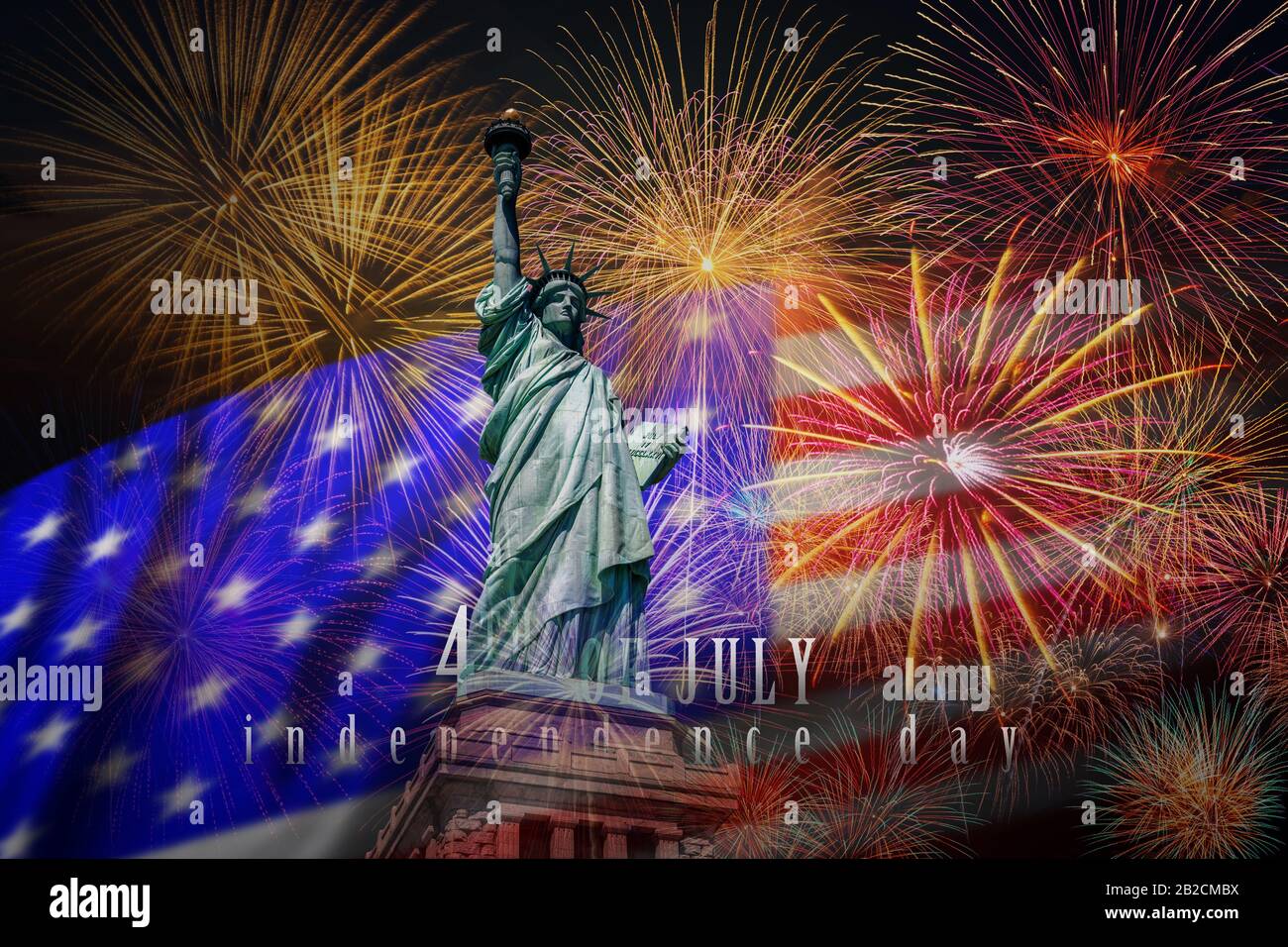 4th Of July Fireworks Statue Of Liberty