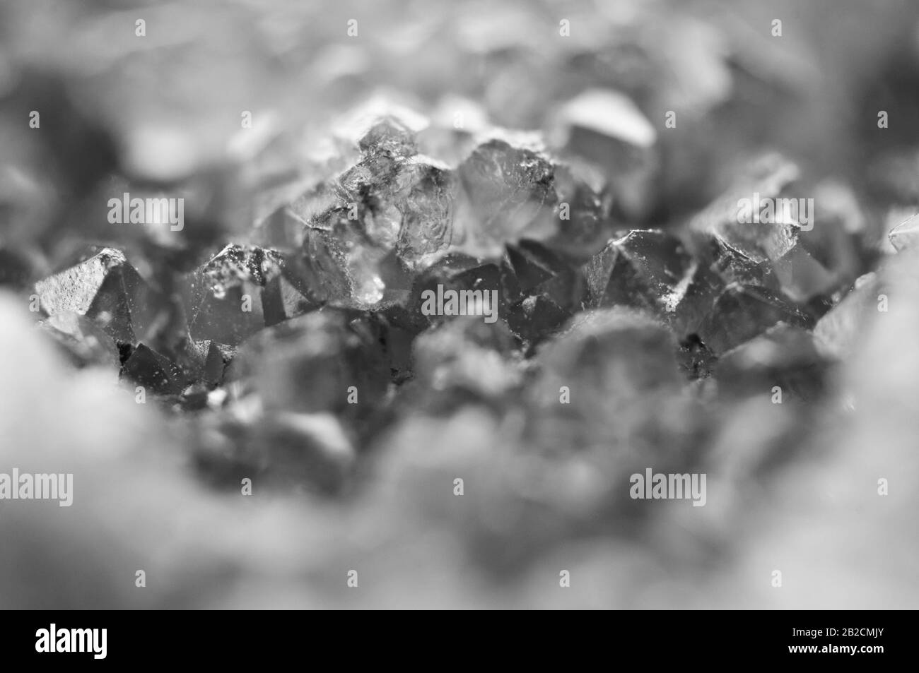 Black and white photograph of the structure of the surface of crystals ...