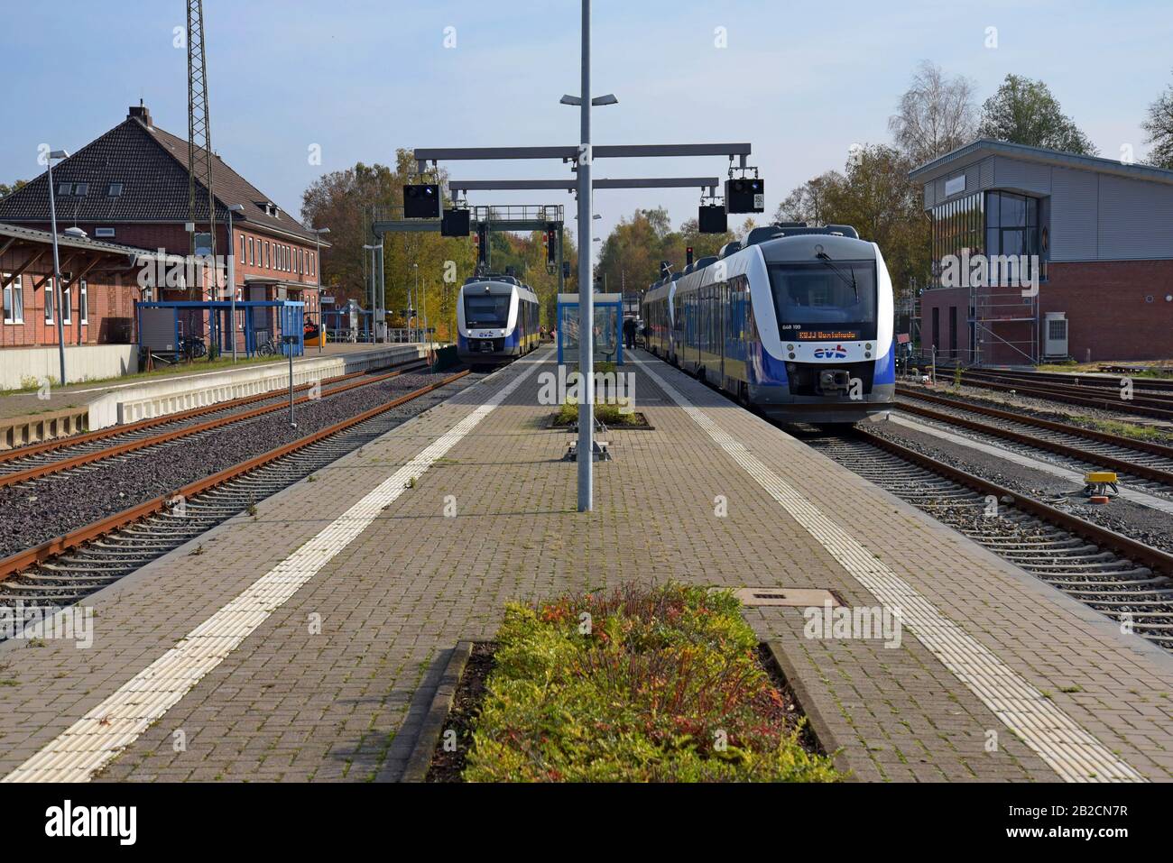 Coradia LINT 41 built by Alstom, operated by EVB at Bremervorde station ...