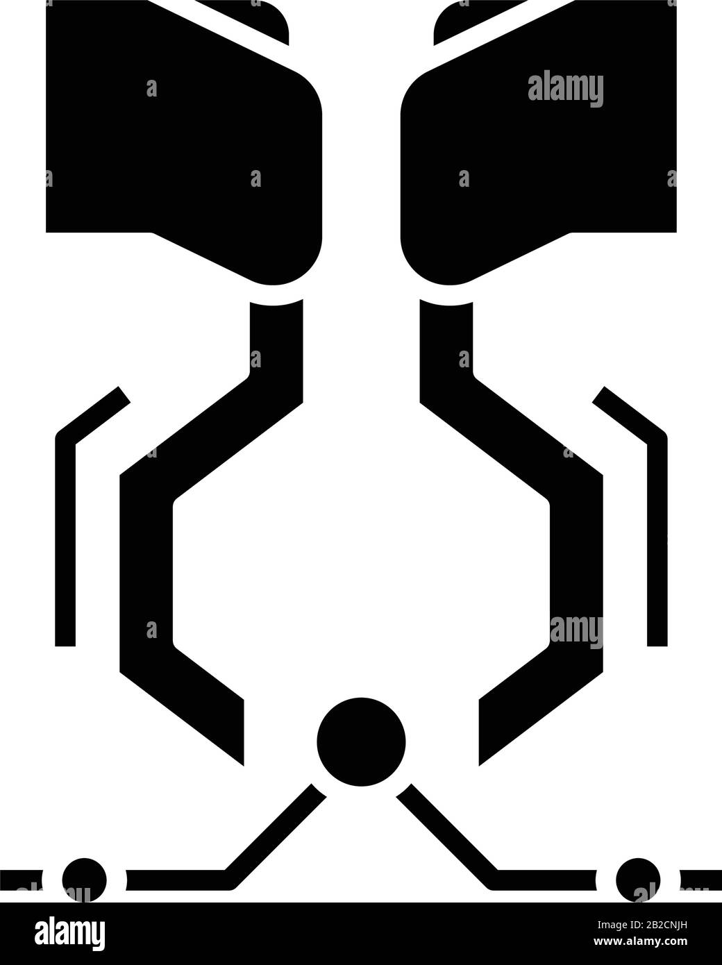 Machinery black icon, concept illustration, vector flat symbol, glyph ...