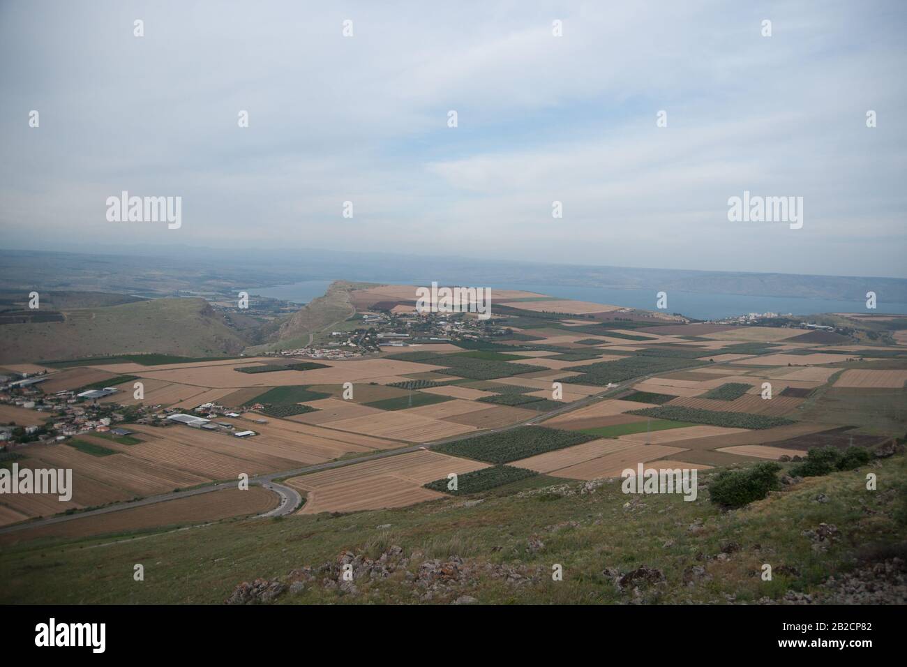 Israel landscape a view to Kineret and stones lake during hiking Stock ...