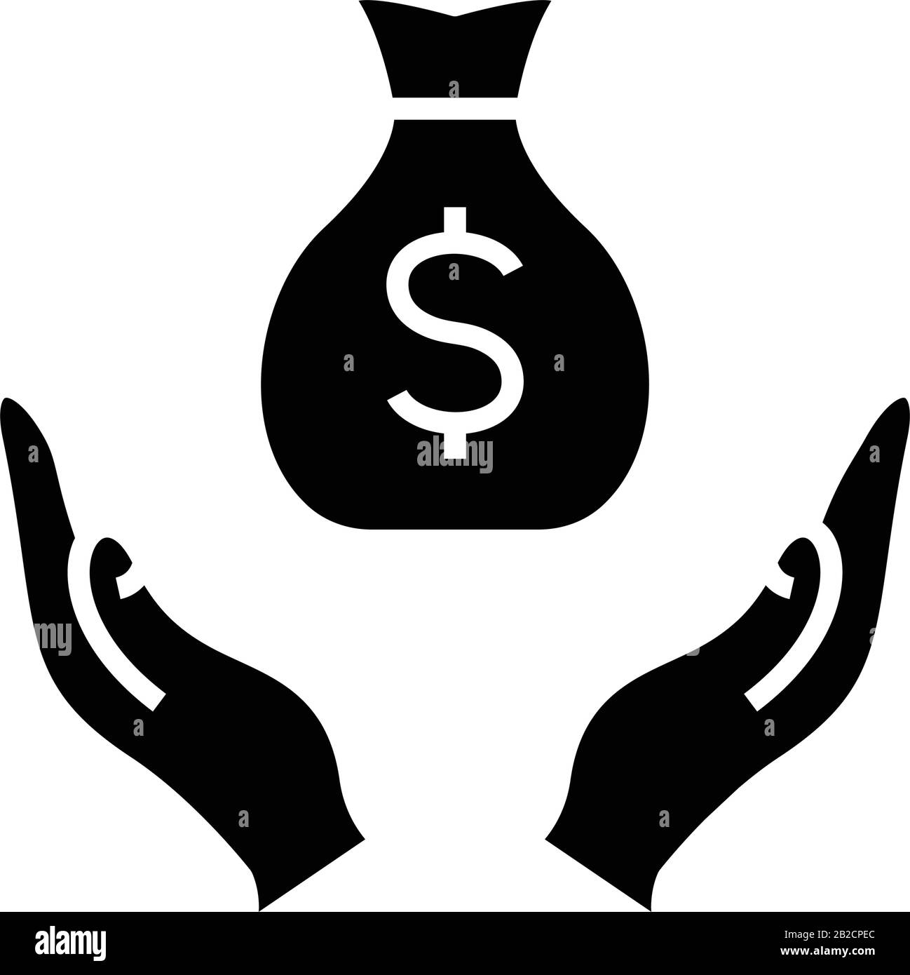 Loan black icon, concept illustration, vector flat symbol, glyph sign ...