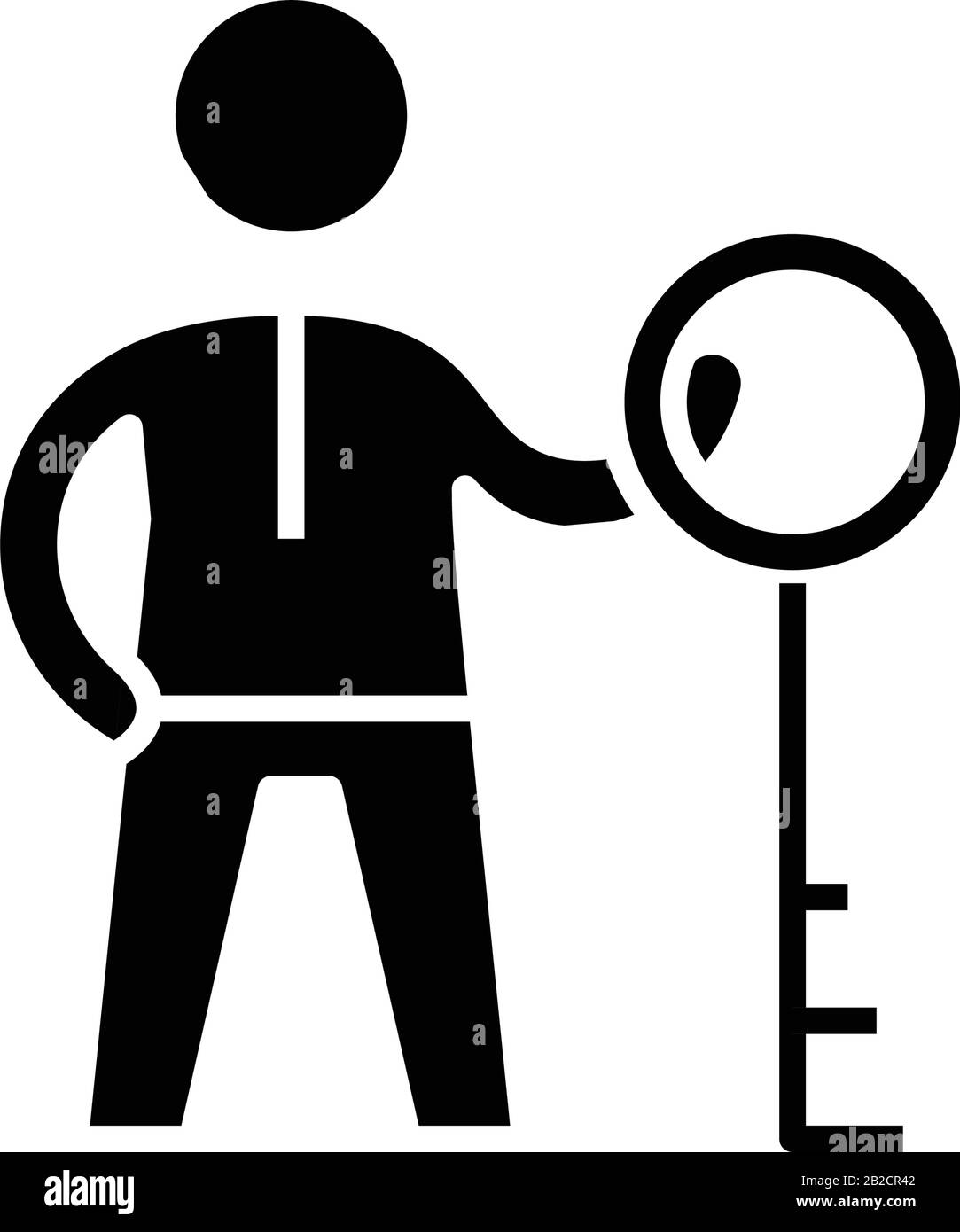 Key advantage black icon, concept illustration, vector flat symbol ...