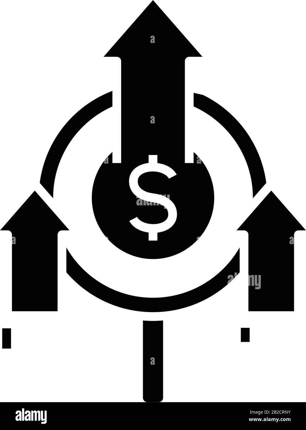 Income growth black icon, concept illustration, vector flat symbol, glyph sign Stock Vector ...