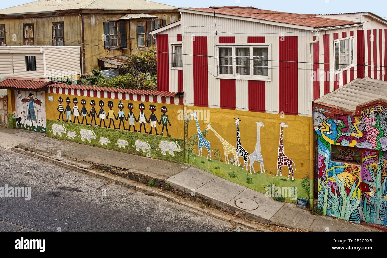 murals painted on buildings; public art; children's themes, street ...