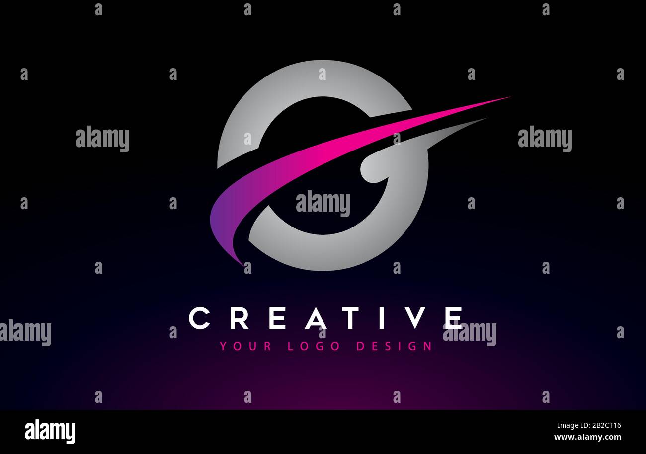 Creative O Letter Logo Design with Swoosh Icon Vector Illustration ...