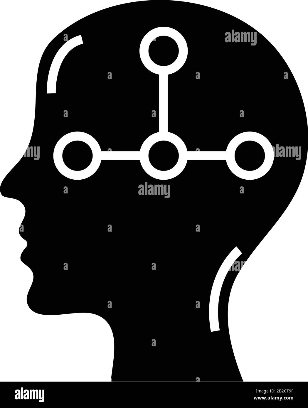 Linking tasks black icon, concept illustration, vector flat symbol ...