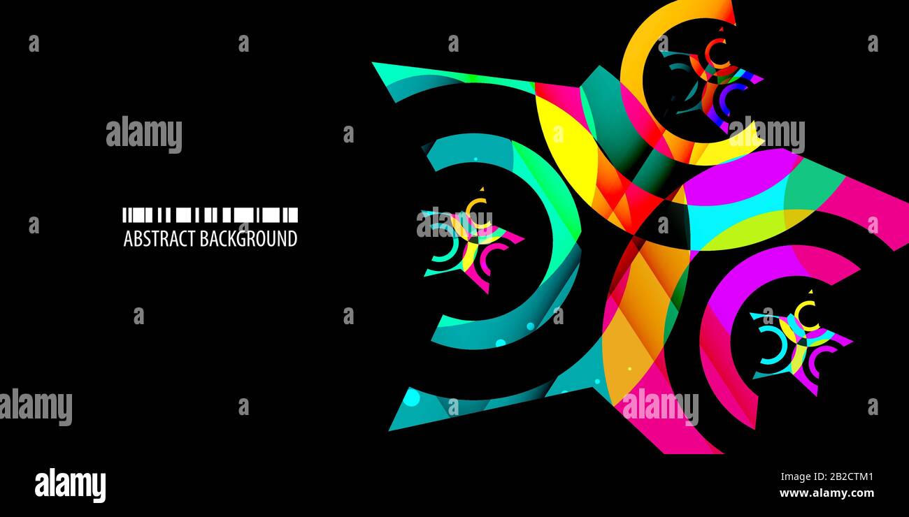 Abstract colorful background template with blended multiple star shapes ...