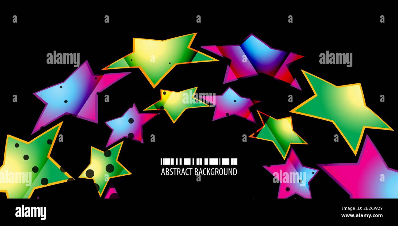 Abstract colorful background template with blended multiple star shapes ...