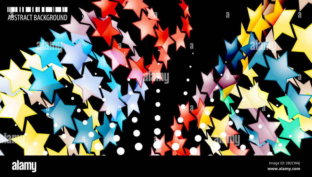 Abstract colorful background template with blended multiple star shapes ...