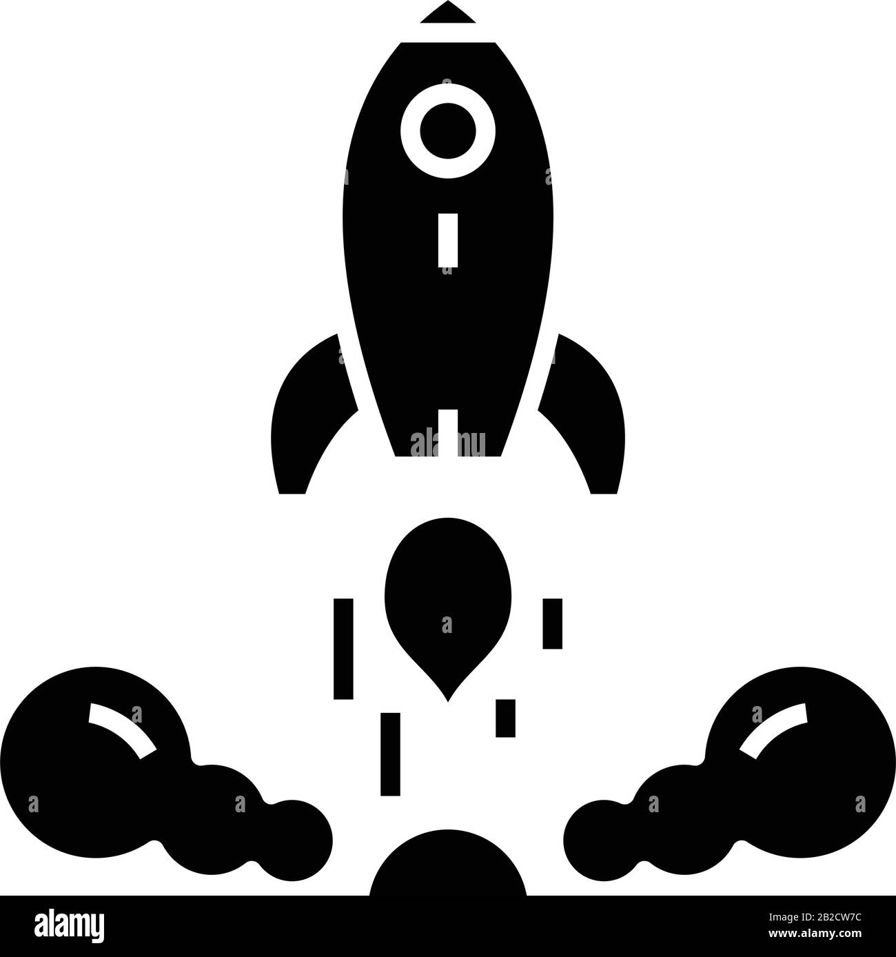 Launch black icon, concept illustration, vector flat symbol, glyph sign ...