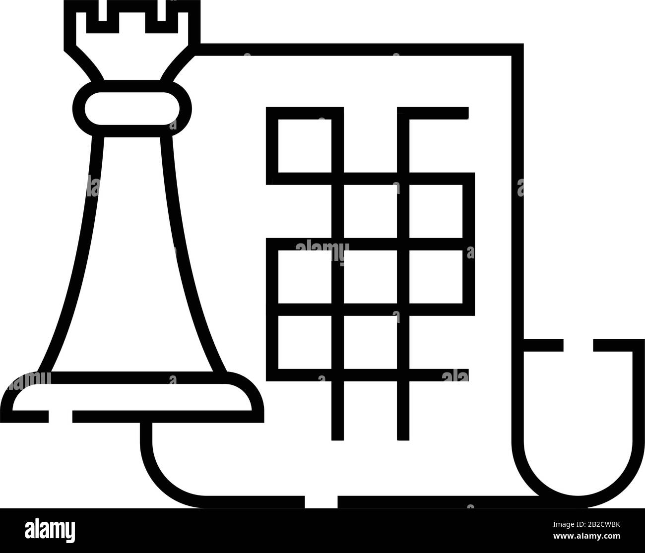 Strategic plan line icon, concept sign, outline vector illustration ...