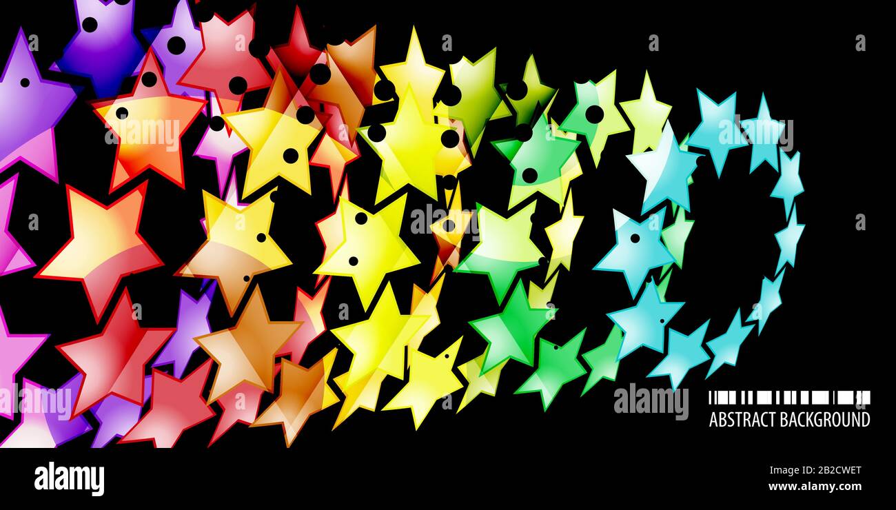 Abstract colorful background template with blended multiple star shapes ...