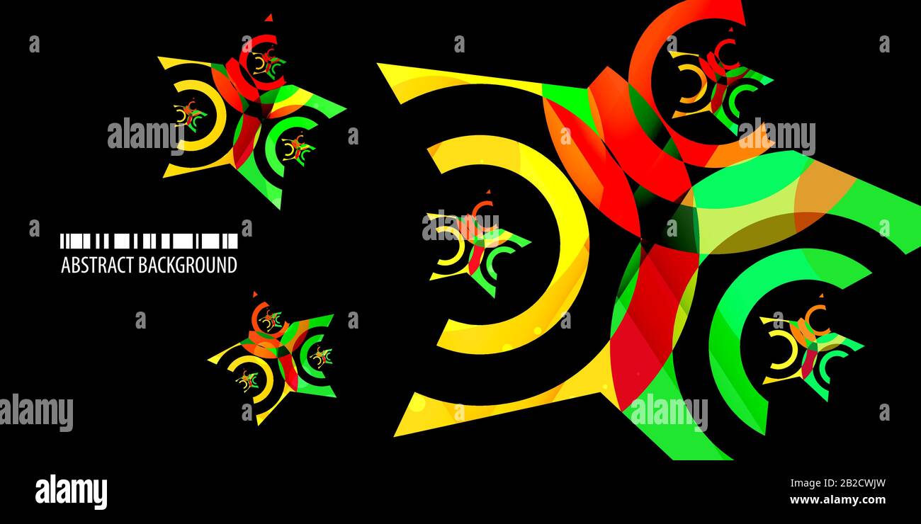 Abstract colorful background template with blended multiple star shapes ...