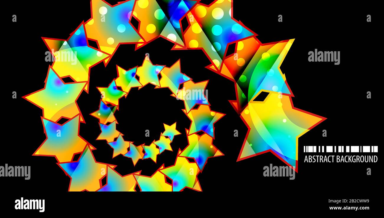Abstract colorful background template with blended multiple star shapes ...