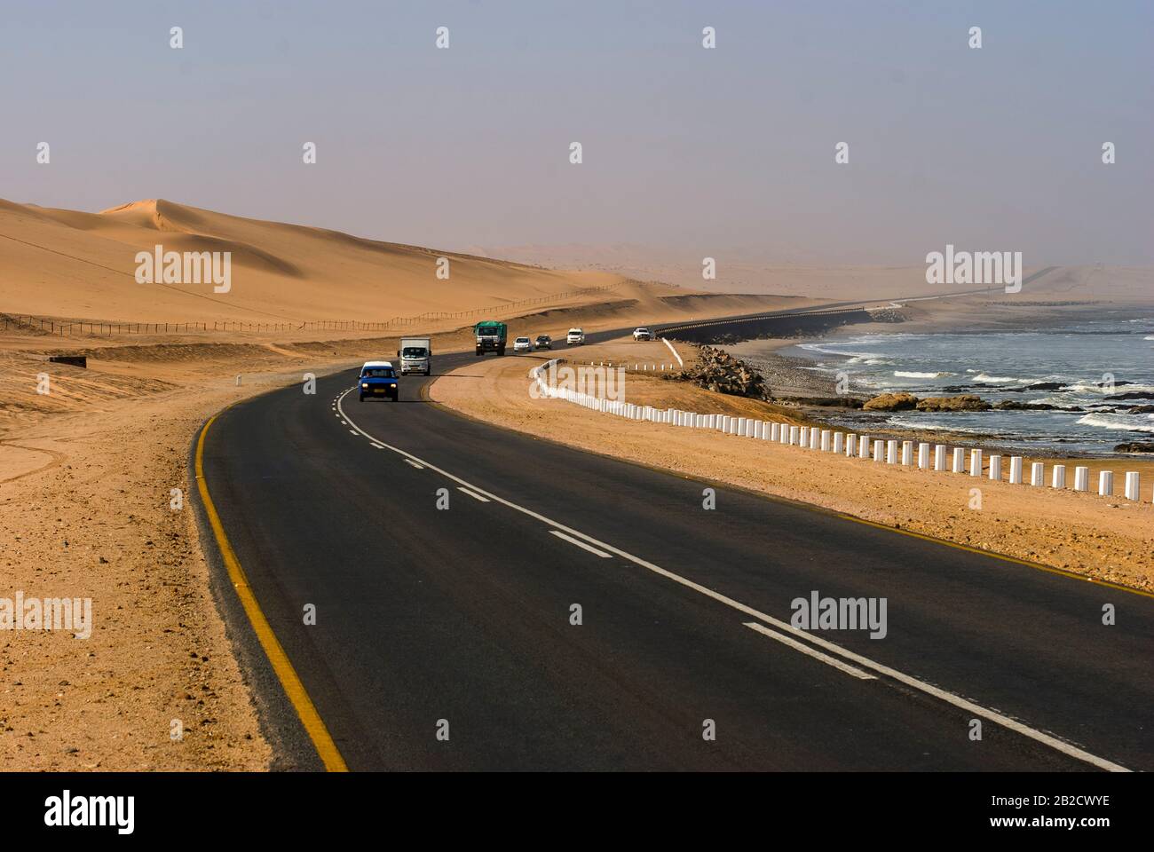 Road B2 linking Swakopmund to Walvis Bay, Namibia Stock Photo - Alamy
