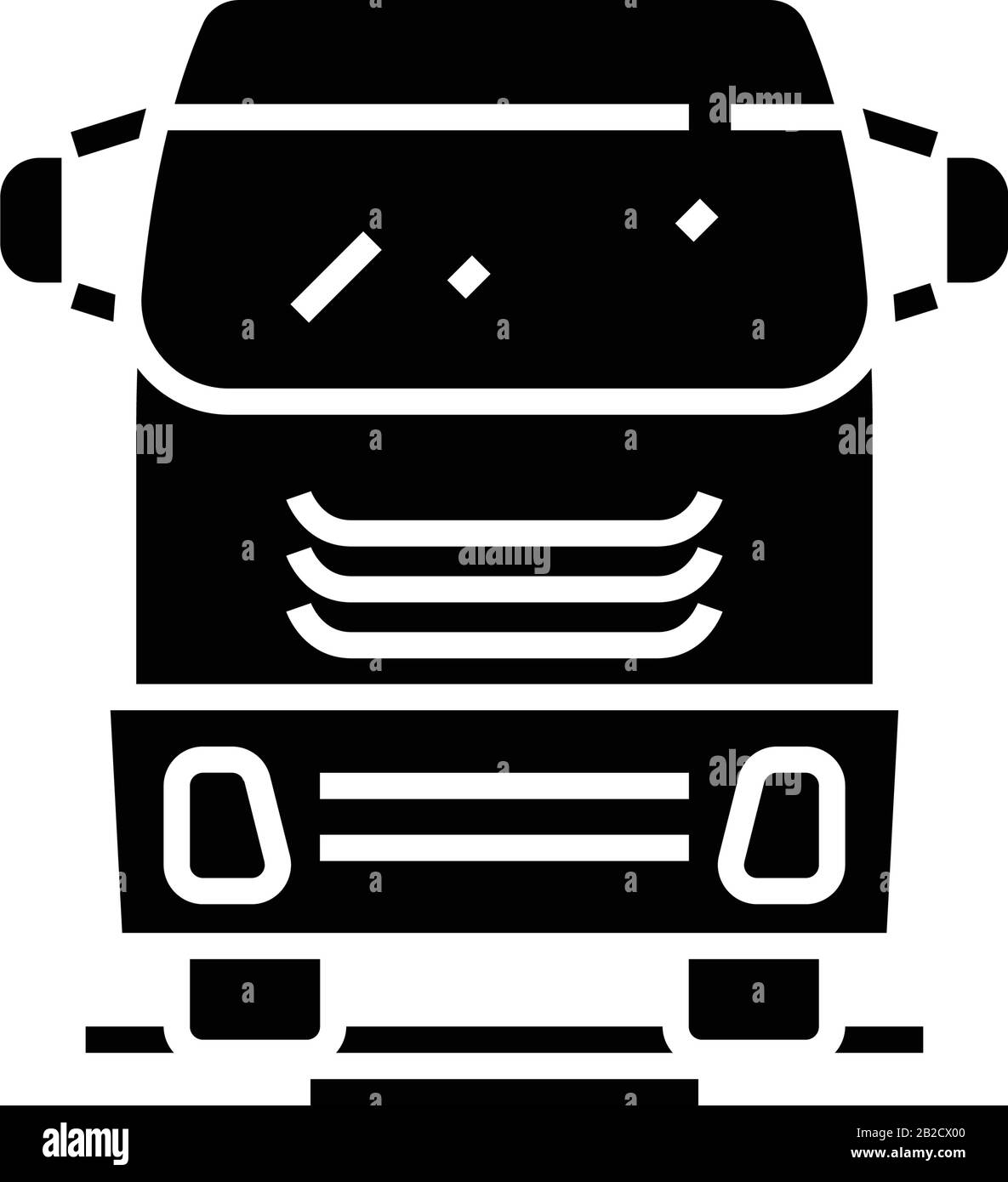 Huge truck black icon, concept illustration, vector flat symbol, glyph ...
