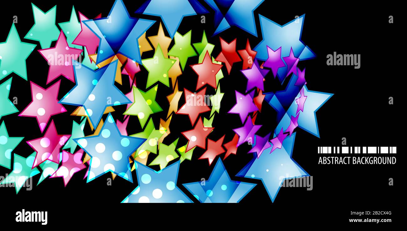 Abstract colorful background template with blended multiple star shapes ...