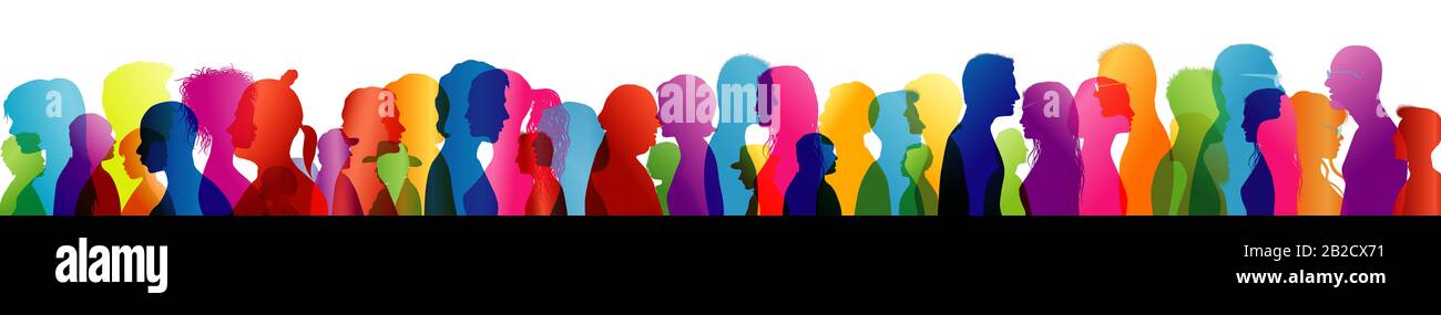 Crowd noise. Noisy group many people. Talking crowd. Diversity ...