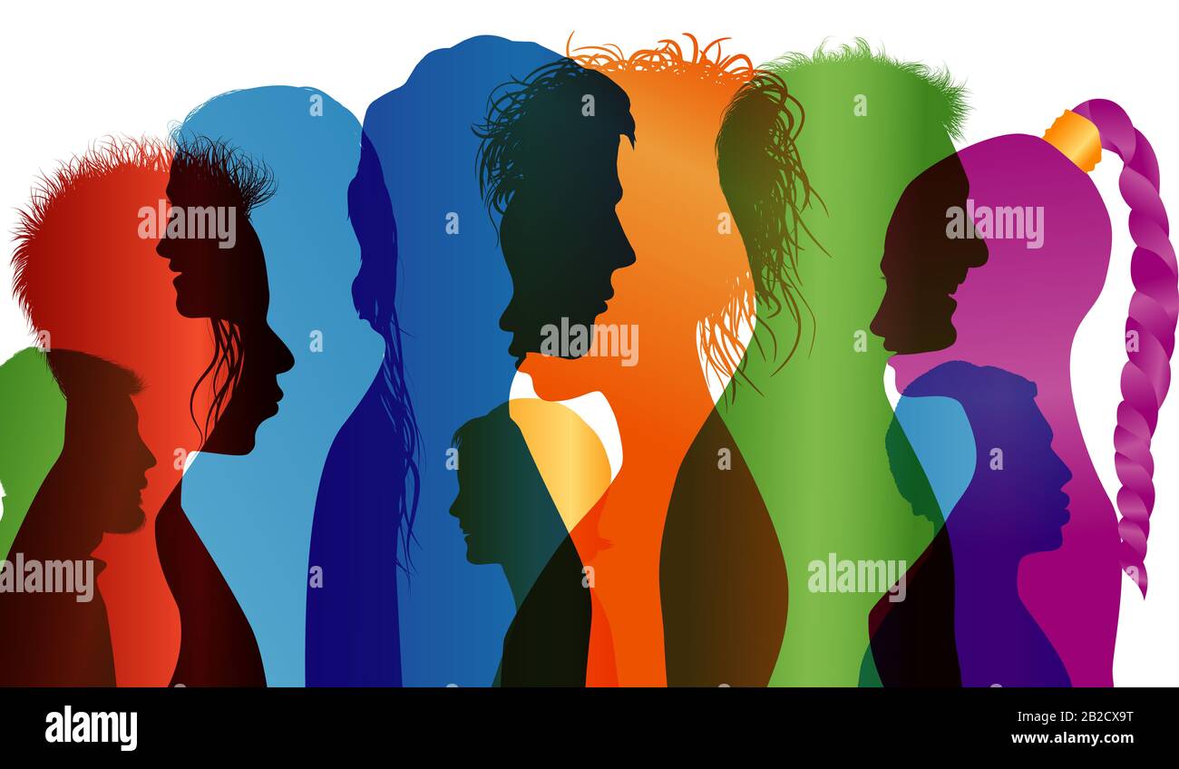 Multi-ethnic people. Group of people of different nationalities ...