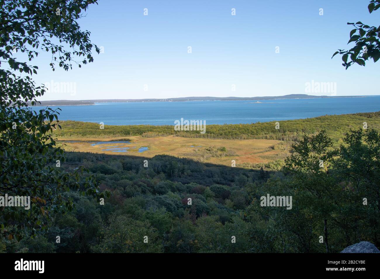 overview of a valley and northeast ocean Stock Photo - Alamy