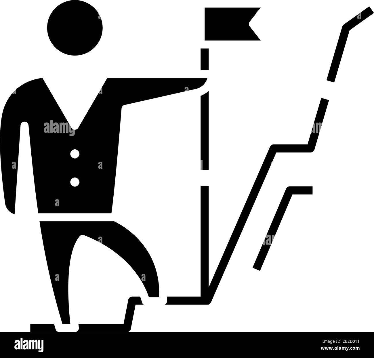 Leader black icon, concept illustration, vector flat symbol, glyph sign ...