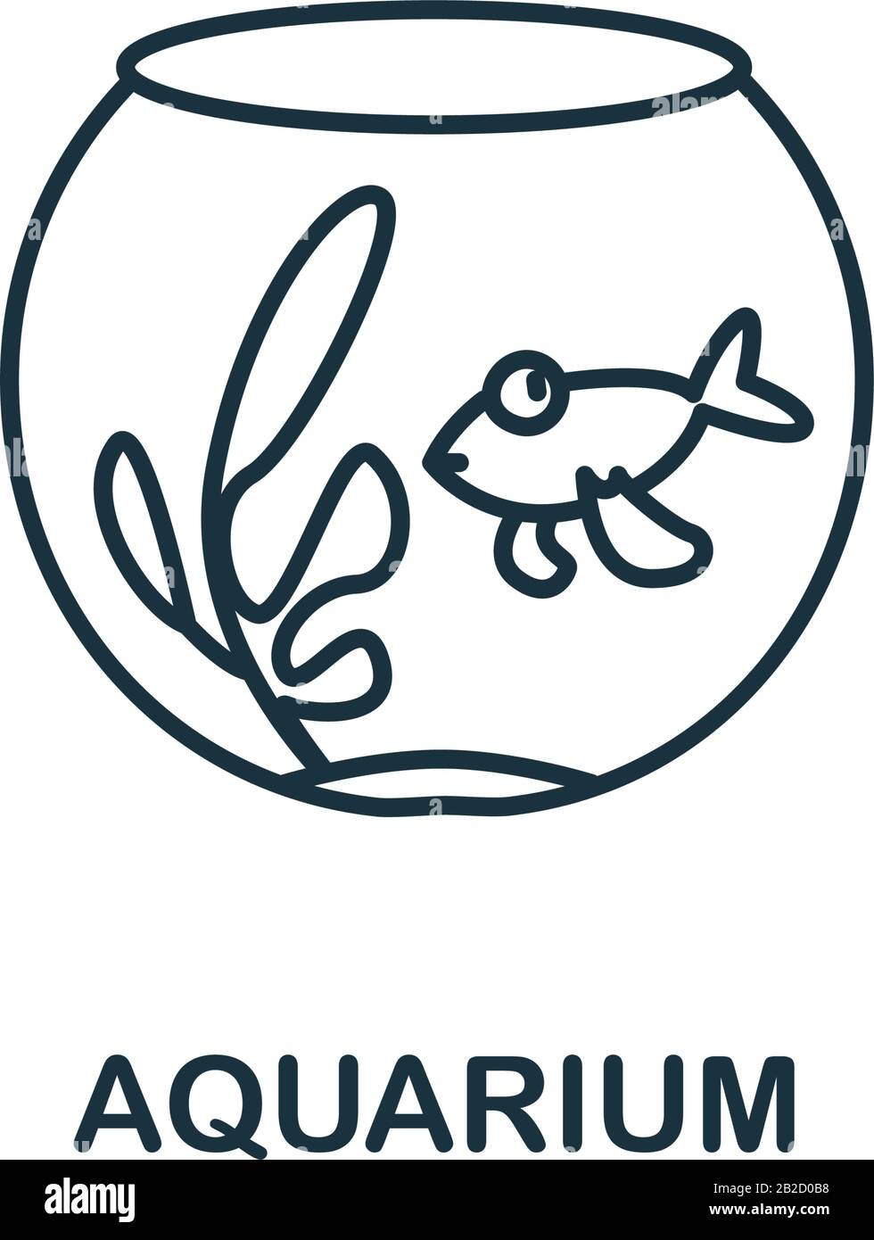 Aquarium icon from home animals collection. Simple line element ...