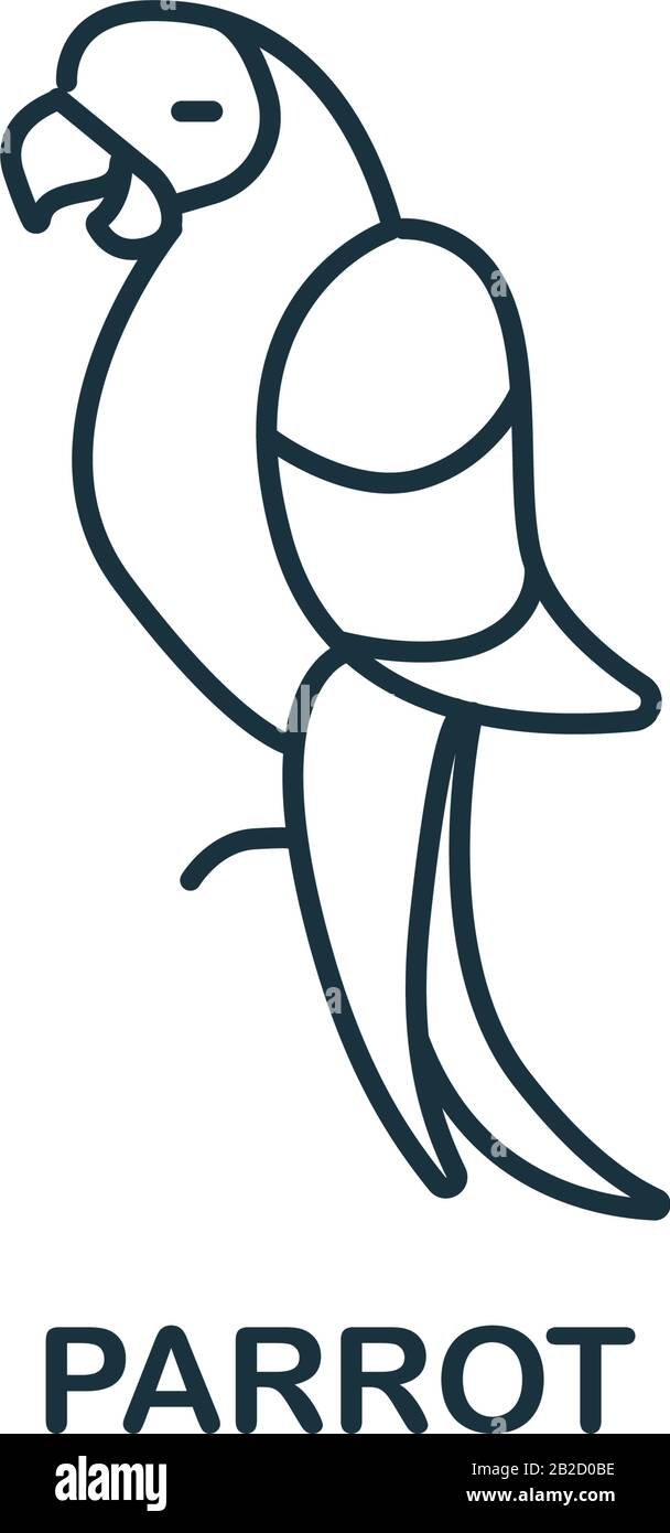 Parrot icon from home animals collection. Simple line element Parrot ...