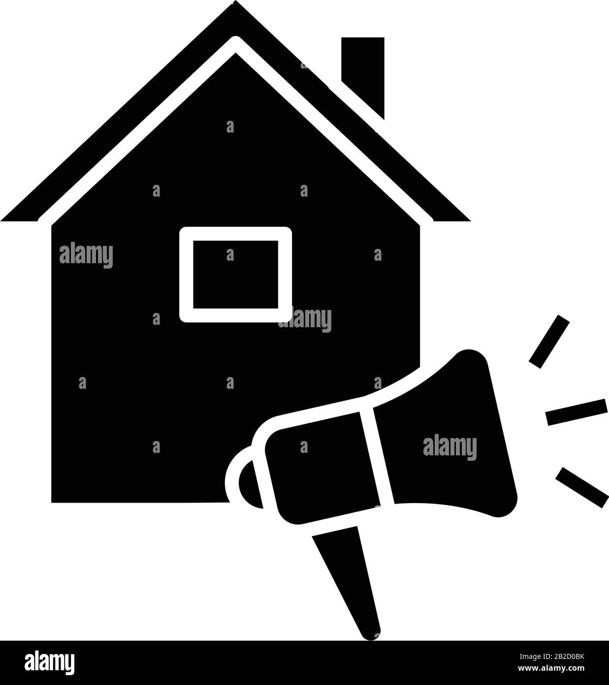 Listing for the house black icon, concept illustration, vector flat ...