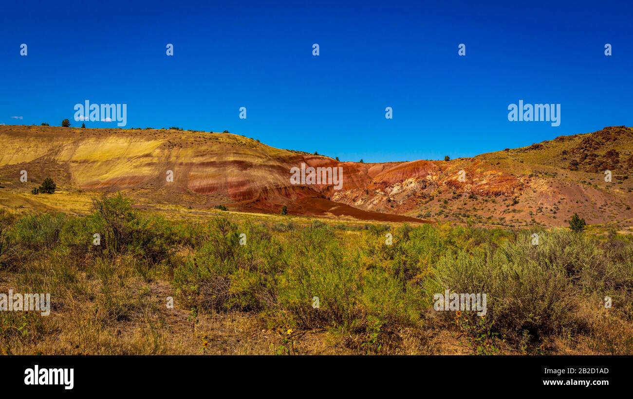 Painted Hills National Monument, in Mitchell Oregon, colorful layers ...