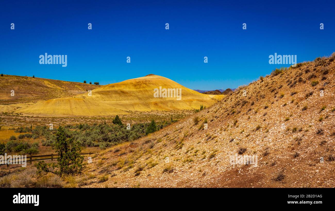 Painted Hills National Monument, in Mitchell Oregon, colorful layers ...