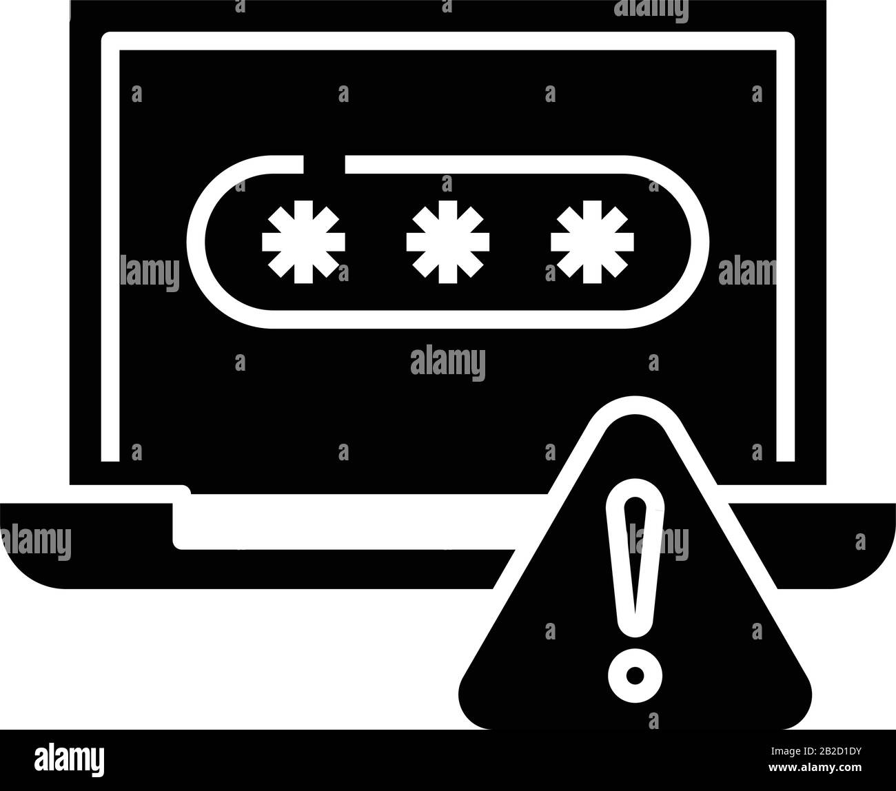 Invalid password black icon, concept illustration, vector flat symbol ...