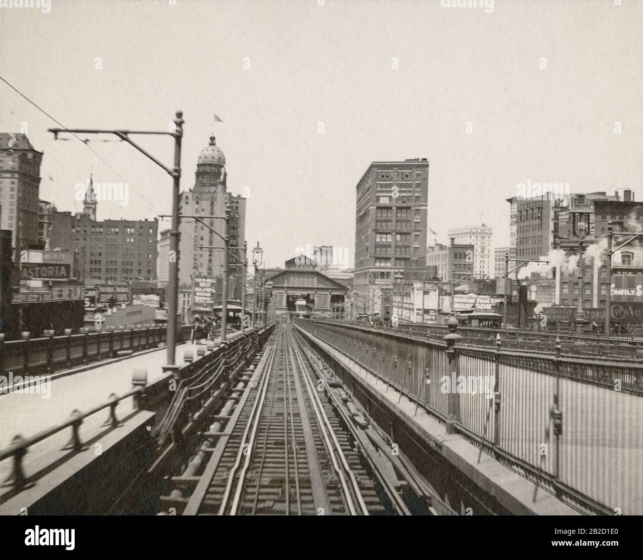 Antique 1898 photograph, “looking toward New York from moving train on ...