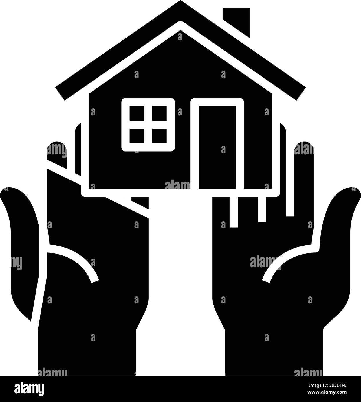 Home protection black icon, concept illustration, vector flat symbol ...