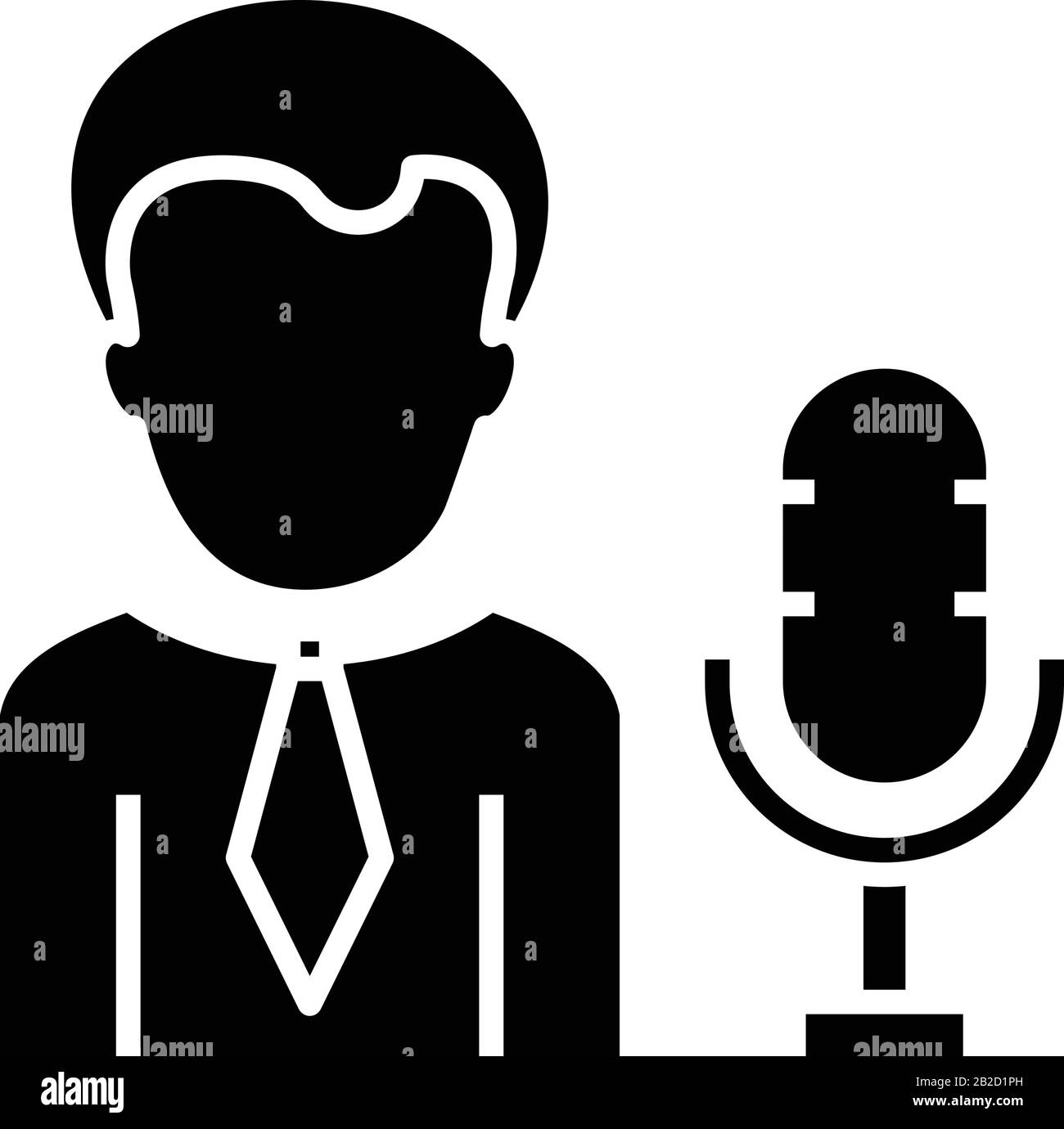 Important speech black icon, concept illustration, vector flat symbol ...