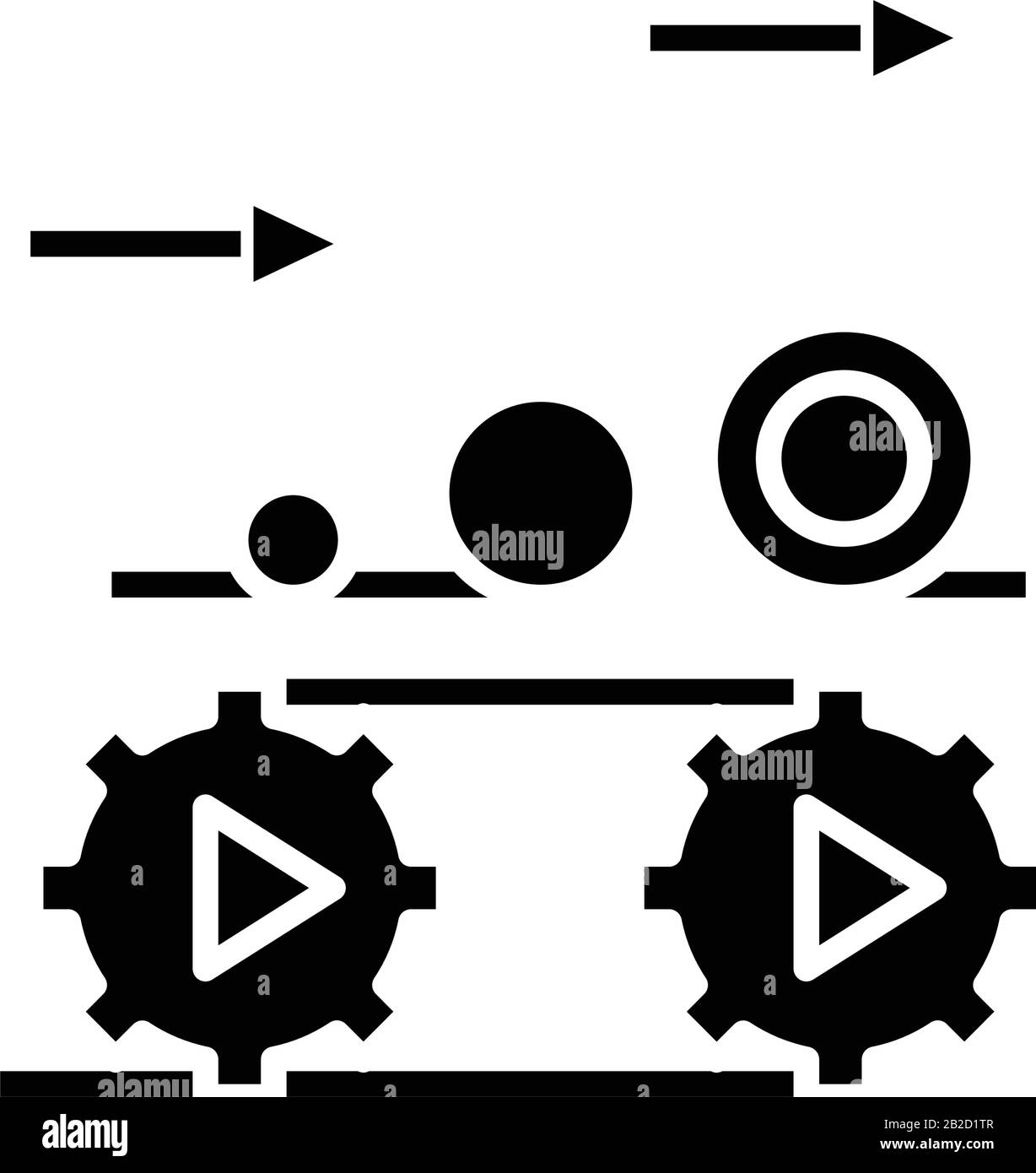 Industry machinery black icon, concept illustration, vector flat symbol ...
