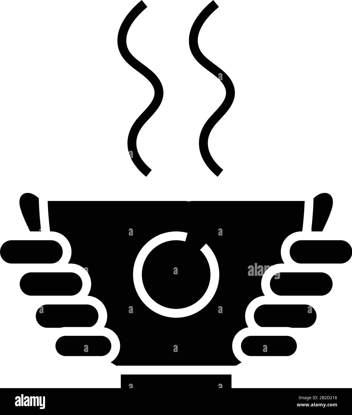 Hot tea black icon, concept illustration, vector flat symbol, glyph ...