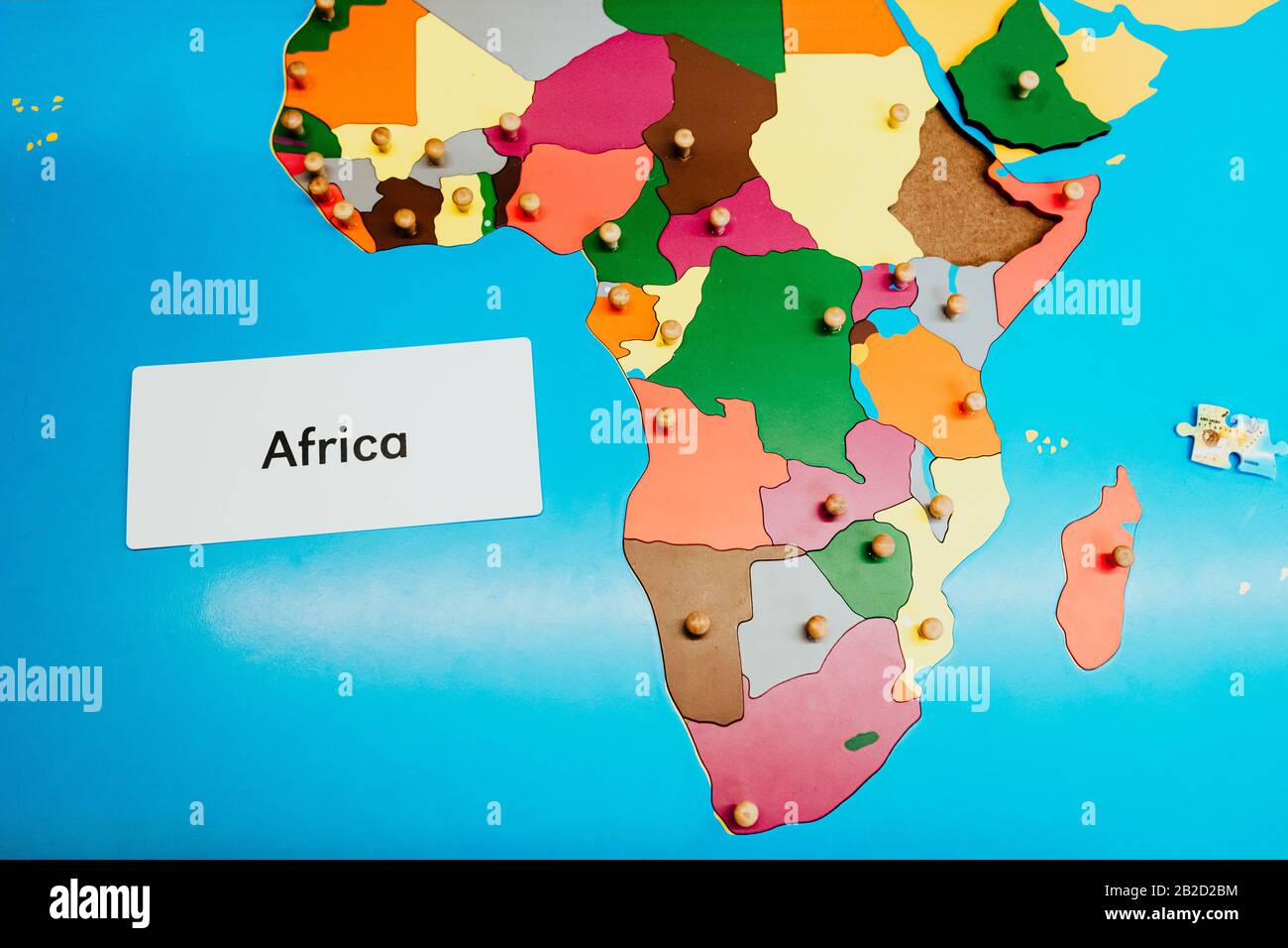 Montessori map of Africa made of wood with countries separated by ...