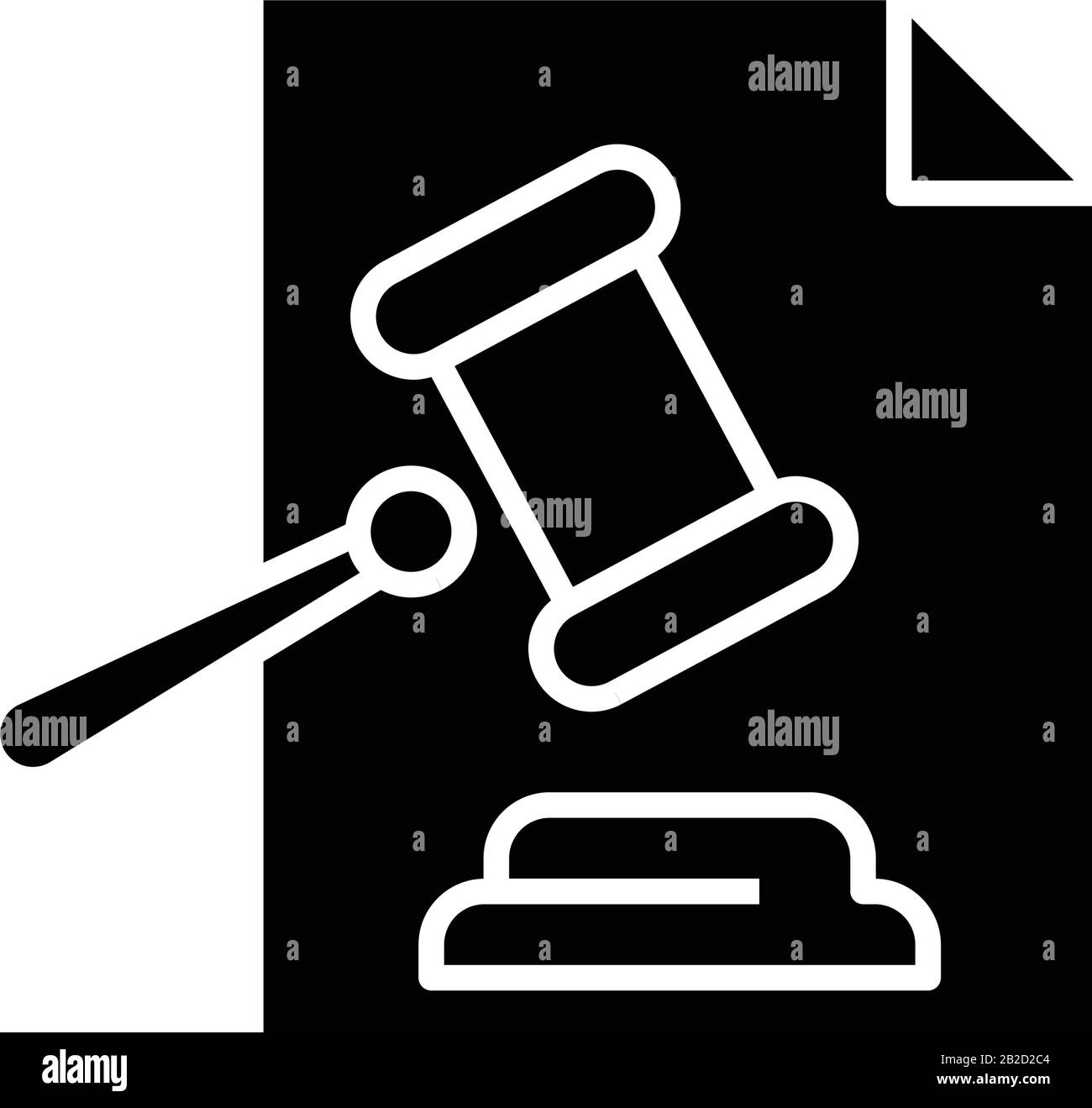 Judge conclusion black icon, concept illustration, vector flat symbol ...