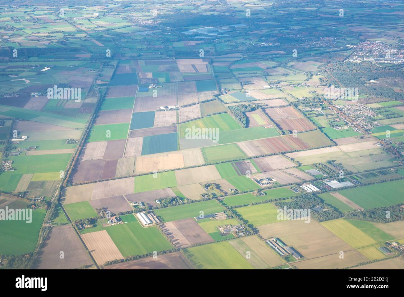 Aerial view of farmland in rectangle pattern in southeast part of The ...