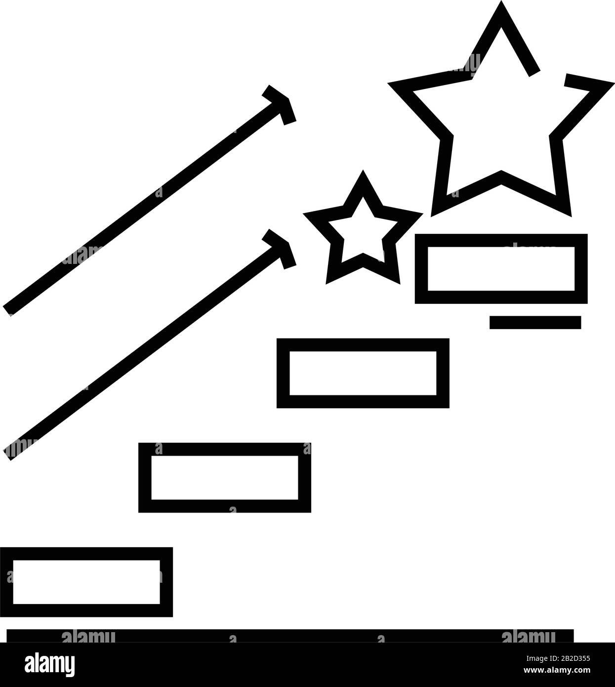 Star way line icon, concept sign, outline vector illustration, linear ...