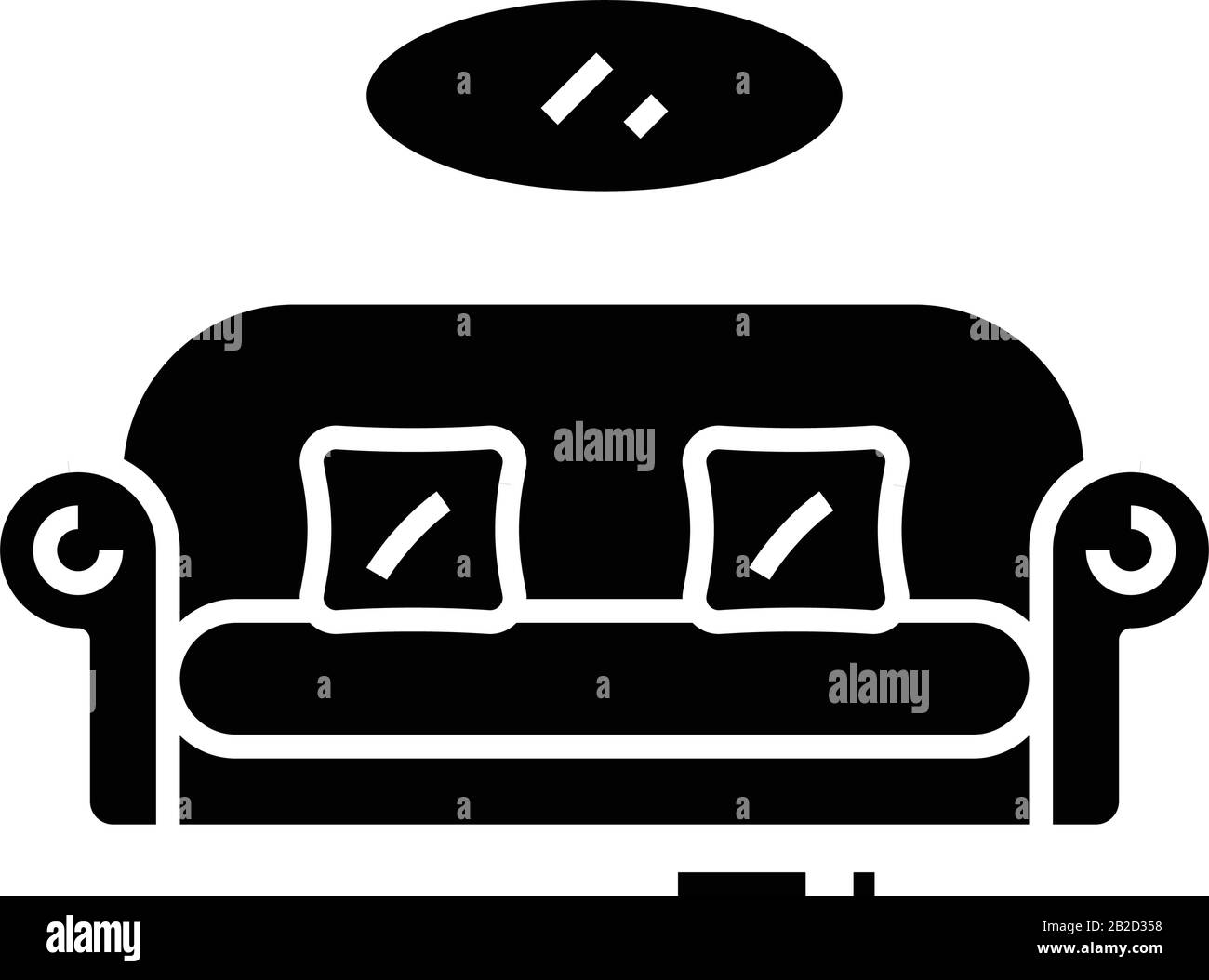 Lounge furniture black icon, concept illustration, vector flat symbol ...
