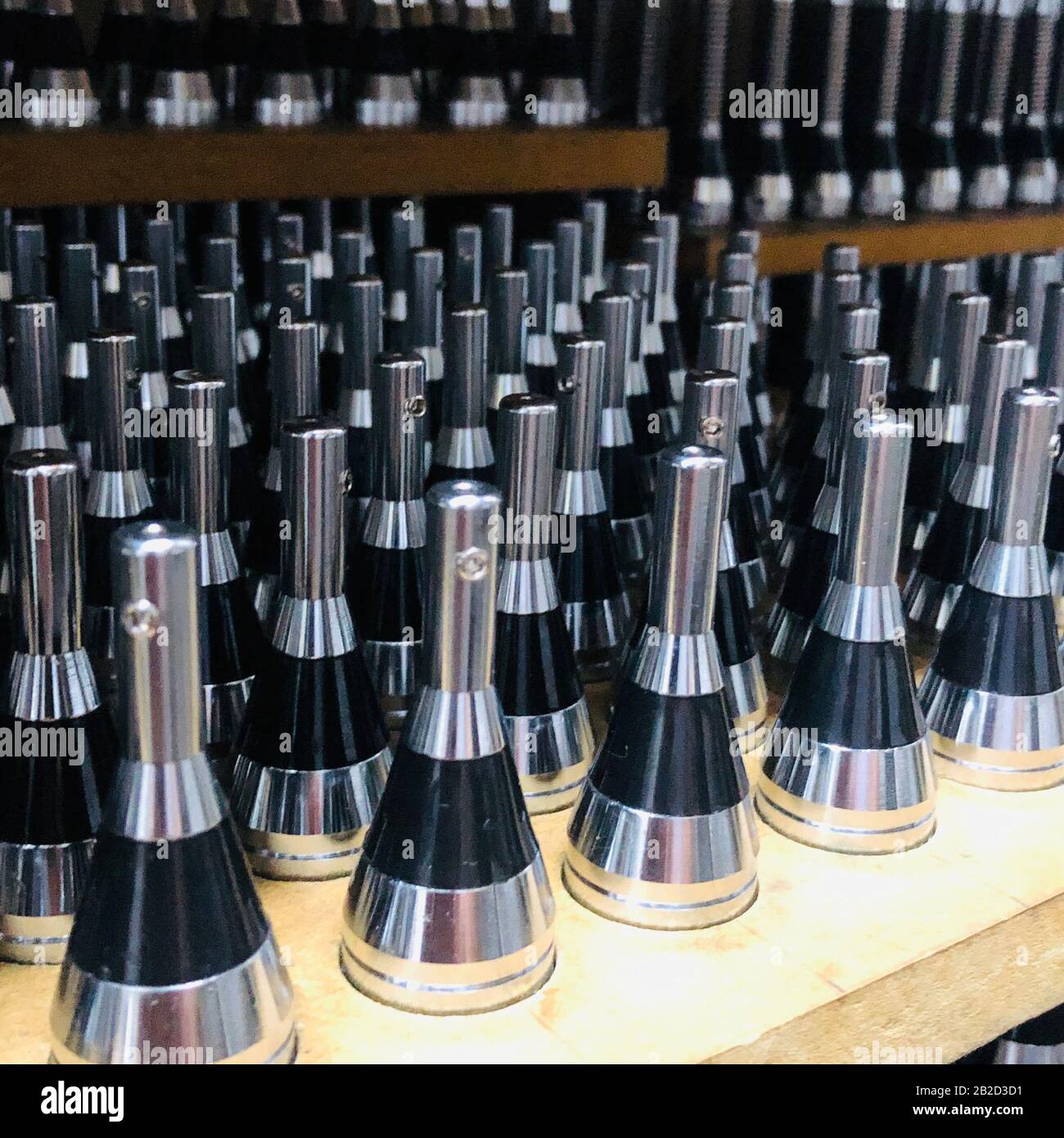 Several antenna parts in a storage. Organization concept, pieces in a ...