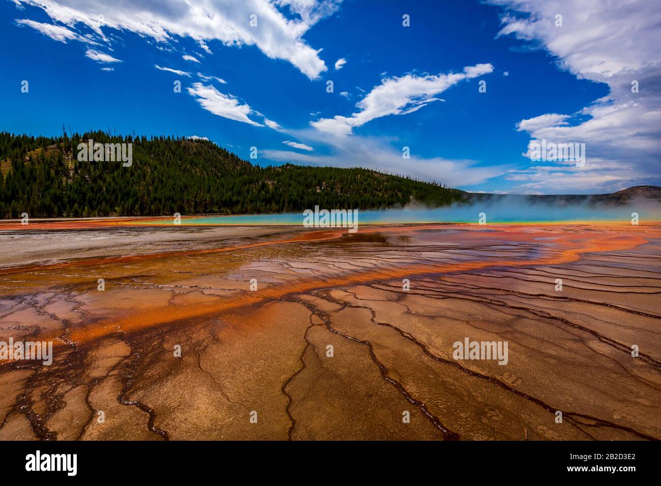Grand Prismatic Spring in Yellowstone National Park is the largest hot ...