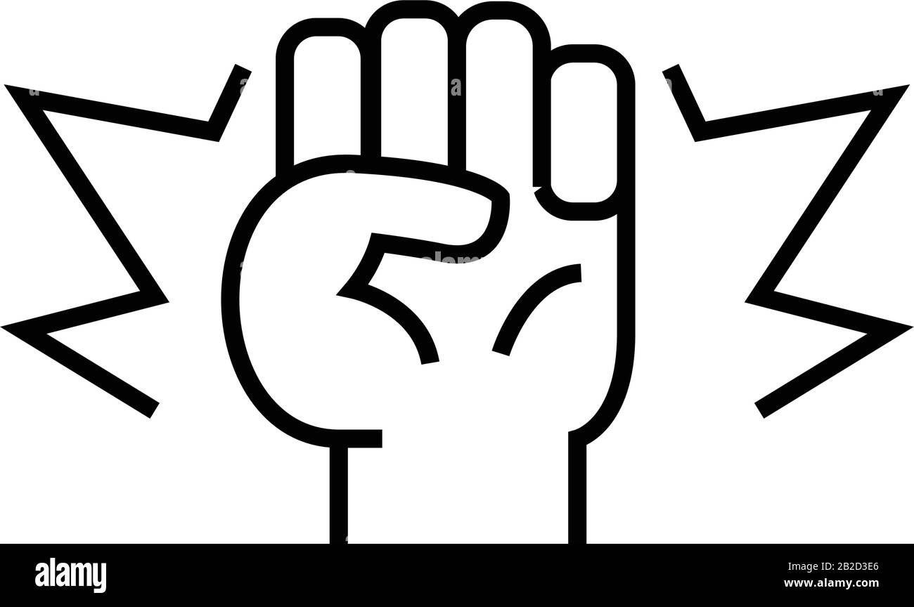 Strike line icon, concept sign, outline vector illustration, linear ...