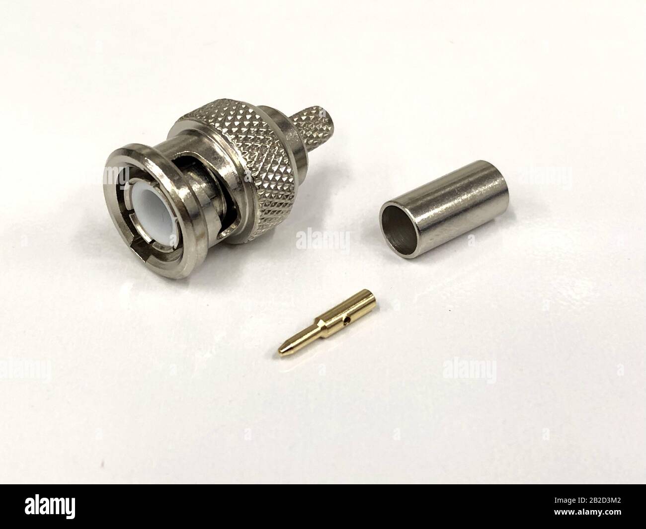 COAXIAL ANTENNA CABLE CONNECTOR, METAL PLUG - closeup images, isolated ...