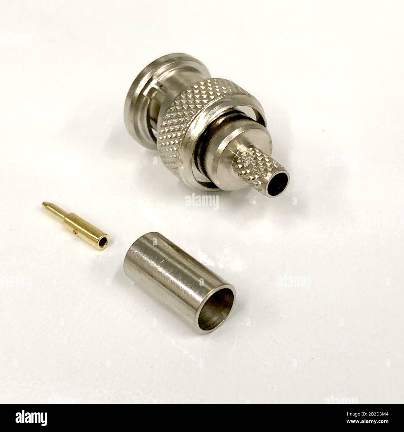 COAXIAL ANTENNA CABLE CONNECTOR, METAL PLUG - closeup images, isolated ...